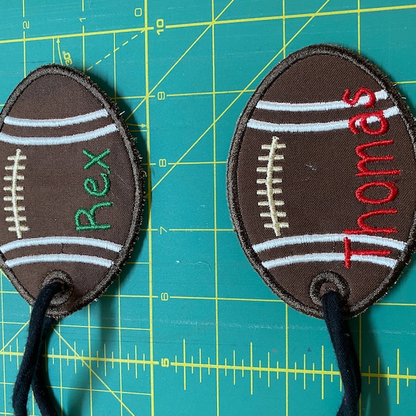 Football Tag in the Hoop Embroidery Design 4 Sizes, Bag Tag, in the ...