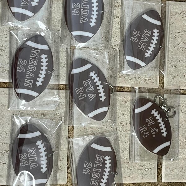 Football Key Chains / Bag Tags / Football Team Gifts - Etsy