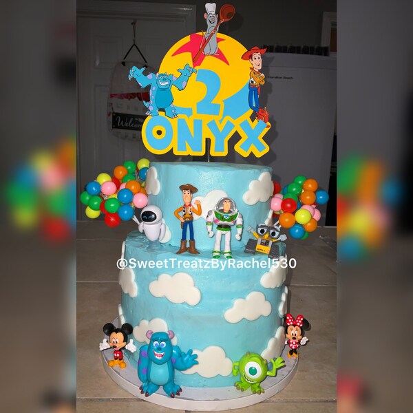 Pixar Cake Topper/pixar Party/pixar Theme/pixar Inpsired/pixar Birthday ...