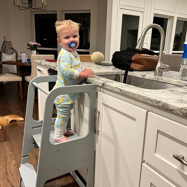 Kitchen Tower Montessori Step Stool for Kids Step Stool Adjustable ...