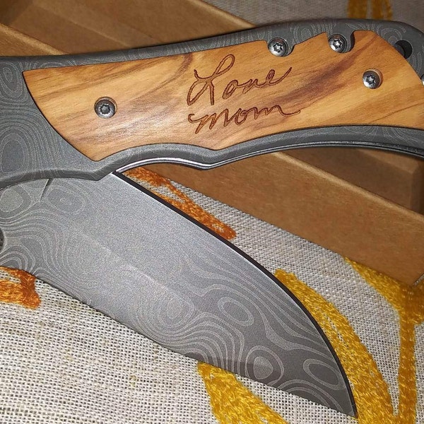 Engraved Handwriting Folding Pocket Knife: Personalized Memory Keepsake ...