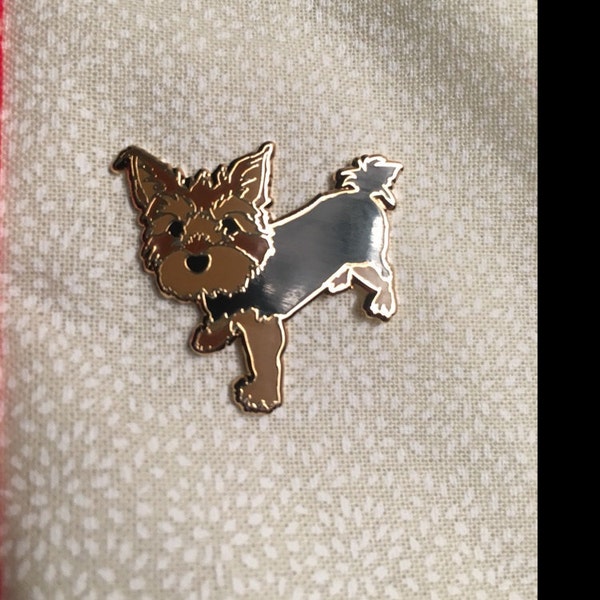 Yorkie Yorkshire Terrier Pin | Ross the New York Yorkie Hard Enamel Pin ...