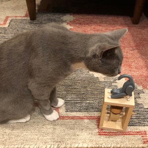 Stretching Cat Automata Wooden Hand Crank Motion - Etsy