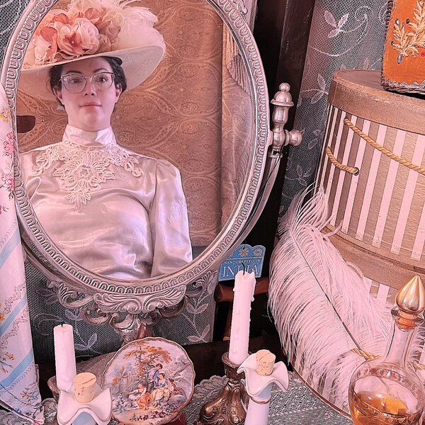 Victorian Hat Blue, Tea Party Hat Blue, Southern Hat, Somewhere in Time ...