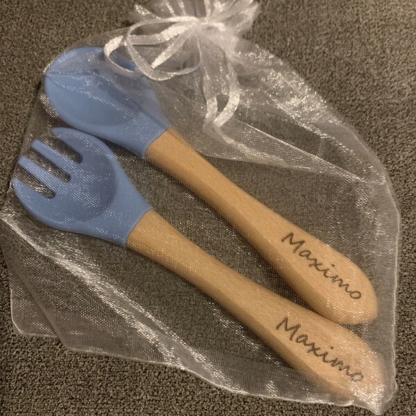 Personalized Engraved Baby Spoon and Fork Single or Set | Pregnancy ...