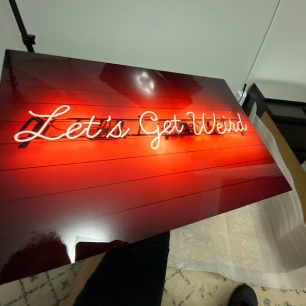 Let's Get Weird Neon Sign Photography Print: Quirky Wall Art - Etsy
