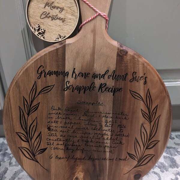 Custom Engraved Acacia Wood Recipe Cutting Board 12 Personalize With ...