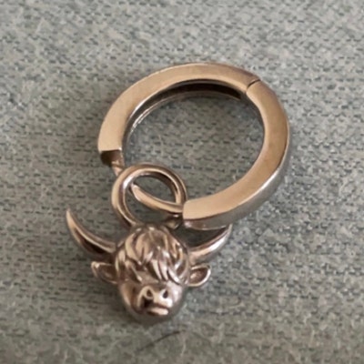 Dangling Highland Cow Huggie Hoops in Sterling Silver, Silver or Gold ...