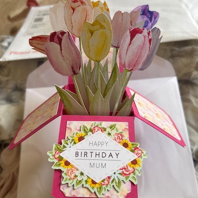 Tulip Mothers Day/ Birthday Card 3D Pop up Handmade Custom Tulip Card ...