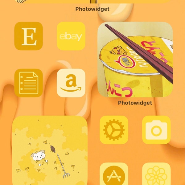 IOS14 App Icons, Yellow Aesthetic, App Covers, Yellow Icon Bundle ...