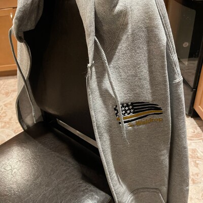 911 Dispatcher Sweatshirt, Thin Gold Line Flag Dispatcher Shirt, First ...