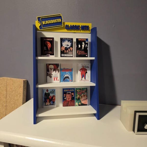 Miniature VHS Rental Shelf and Movies - 80s 90s Nostalgia - Mini Horror ...