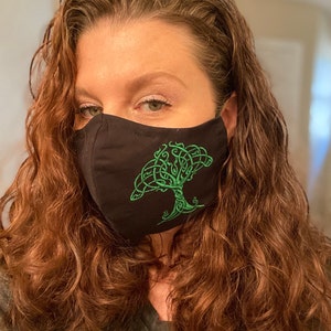 Embroidered Gate of Moria doors of Durin Face Mask With - Etsy