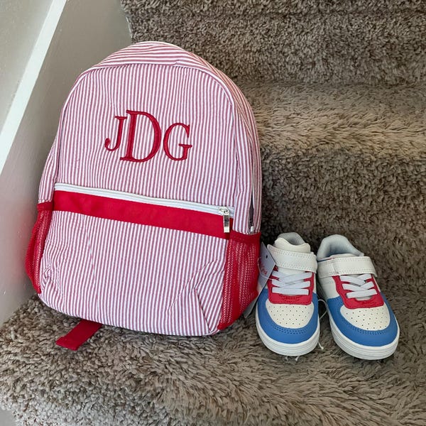 Personalized Baby Backpacks, Monogrammed Toddler Backpacks, Seersucker ...