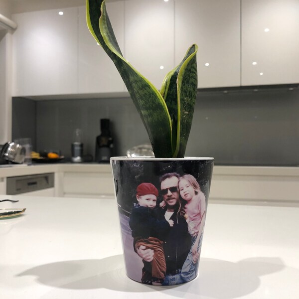 Child Art Custom Planter, Kid Artwork Keepsake, Personalised Pot Plant ...