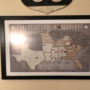 FBS College Football Stadiums Teams Location Map 24x18 | Etsy