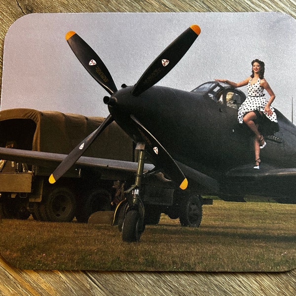Classic Pinup P-40 Warhawk Aircraft Poster - WWII Fighter Plane Photo ...