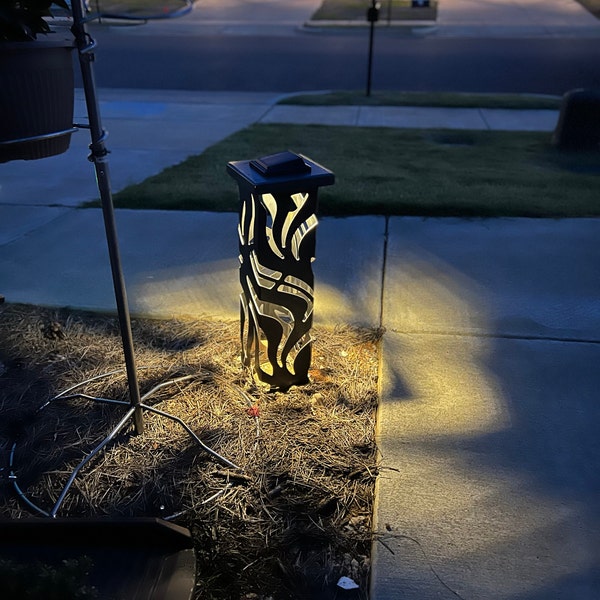 Lighted Garden Column - Garden Pillar - Steel Metal Art / Metal Decor ...