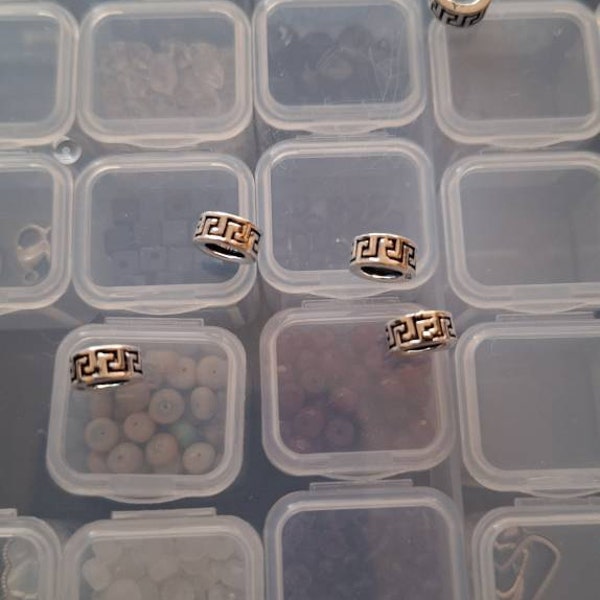 Sterling Greek Key Beads, Meander Bead,greek Pattern Bead,greek Fret ...