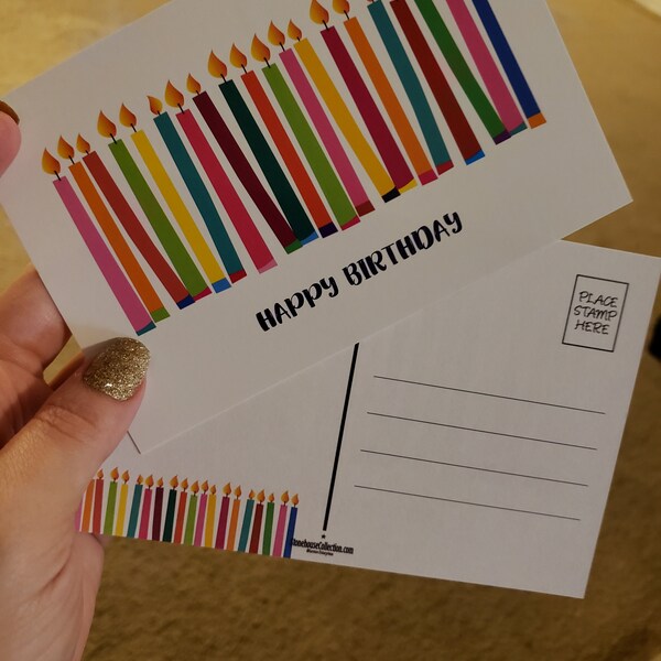 Set of 50 Assorted Happy Birthday Postcards - Full Color Both Sides ...