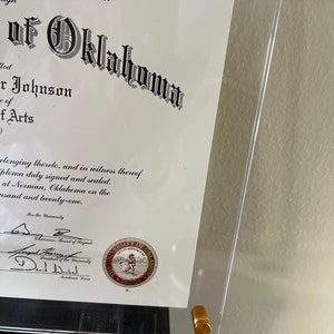 Acrylic Clear Floating Frame, Art, Photo, Modern, Diploma, Degree ...