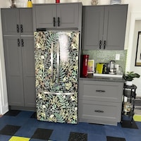 Solid Color Fridge Wrap Refrigerator Wrap Vinyl Side by Side Black Teal ...