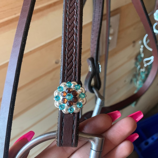 Copper Concho Saddle Set With Golden Shadow and Smoked Topaz - Etsy