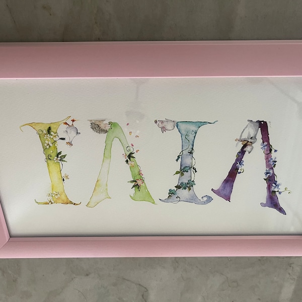 Personalized Name Print, Custom Name Art, New Baby Gift, Name Wall Art ...