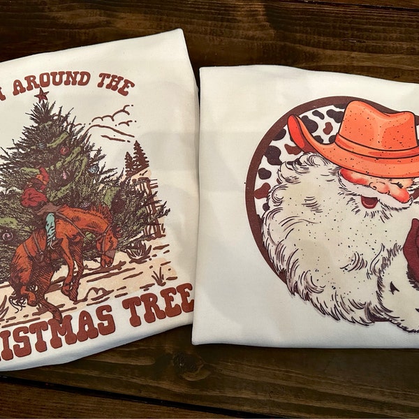 Western Cowboy Santa Claus Christmas Instant Digital Download | Trendy ...