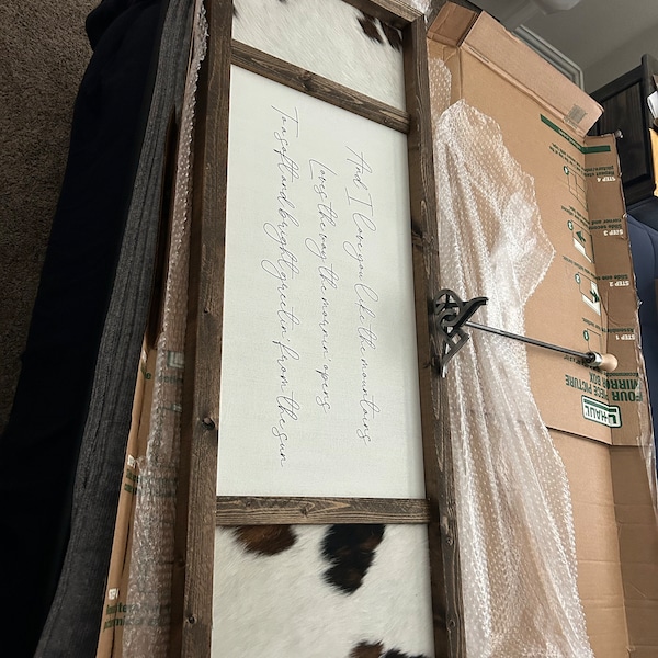 Customizable Genuine Cowhide Sign/western Sign/ Handmade Sign / Rustic ...