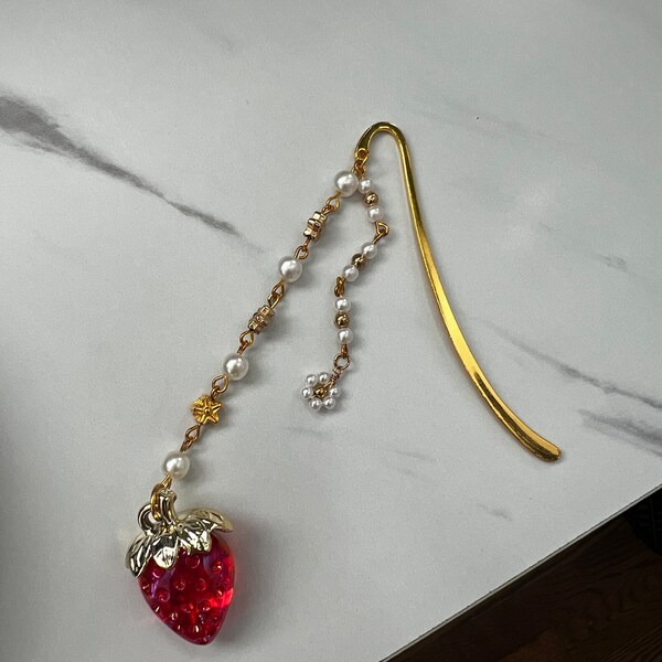 Beaded Bookmark, Hook Bookmark, Book Lover Gift Idea, Gold Bookmark ...
