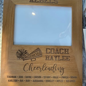 Personalized Cheerleading Coach Frame, Gift for Cheerleading Coach ...