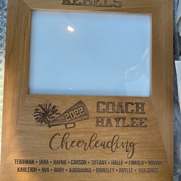Personalized Cheerleading Coach Frame, Gift for Cheerleading Coach ...