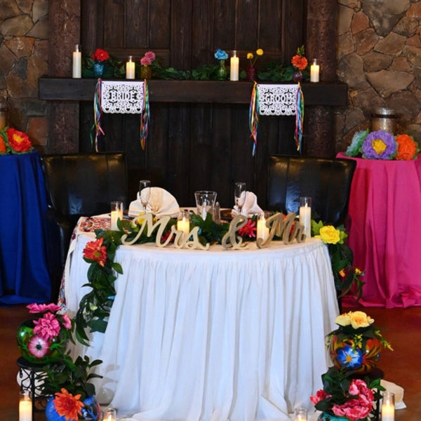 Bride and Groom Flags | Papel Picado Wedding Banner | Mr and Mrs ...