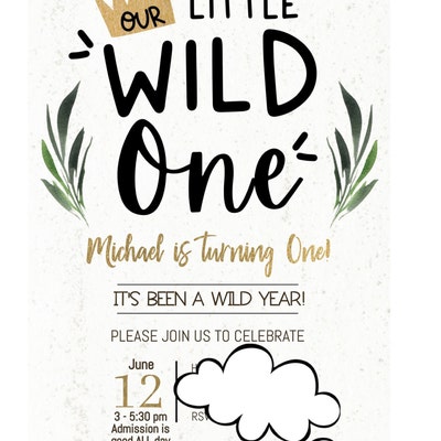 Editable Wild One Birthday Invitation, Wild Birthday Invitation ...