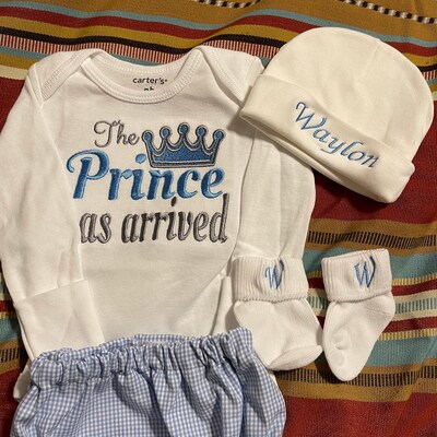 Newborn Baby Boy the Prince Has Arrived Coming Home Outfit With ...
