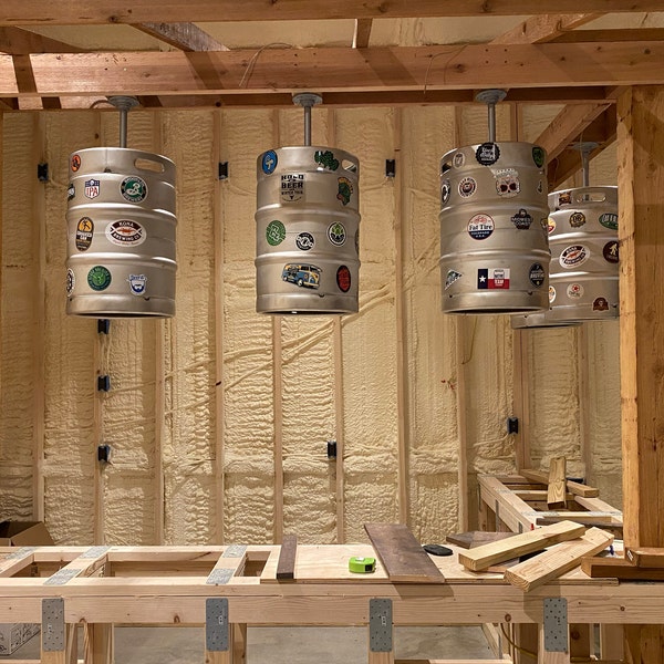 Beer Keg Light, Keg Lighting, Pendant Light. Stainless Steel Barrel ...