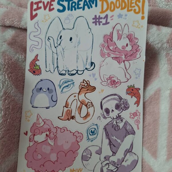 Live Stream Doodles Sticker Sheet #1 - Etsy