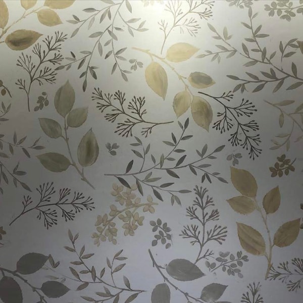 Watercolor Leaves Wall Pattern Kit- FLORAL WALL STENCILS Instead of ...