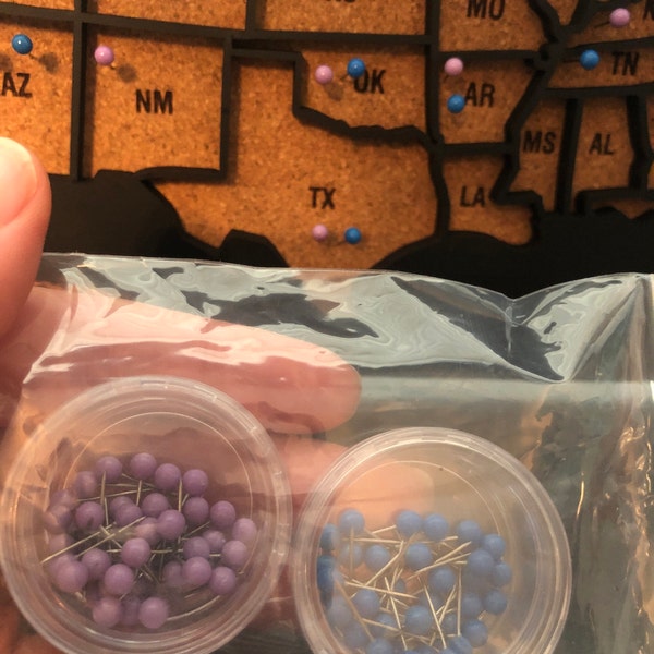 READY TO SHIP - Push Pin United States Map, Second Anniversary Cotton ...