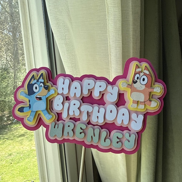 Stitch & Girlfriend Cake Topper, Custom Birthday Cake Topper, Lilo and ...