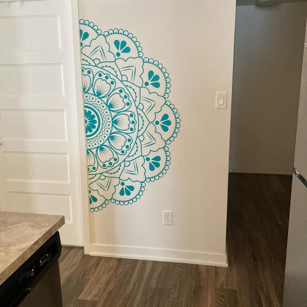 Rangoli in Half Wall Sticker, Wall Decal, Decor, Alpona, Patterns ...