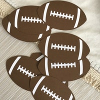 Football Cutouts - 12 Football Die Cuts - Football Party Tags - Sports ...