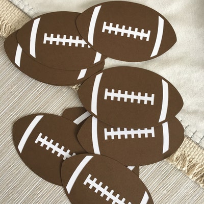 Football Cutouts 12 Football Die Cuts Football Party Tags Sports Party ...