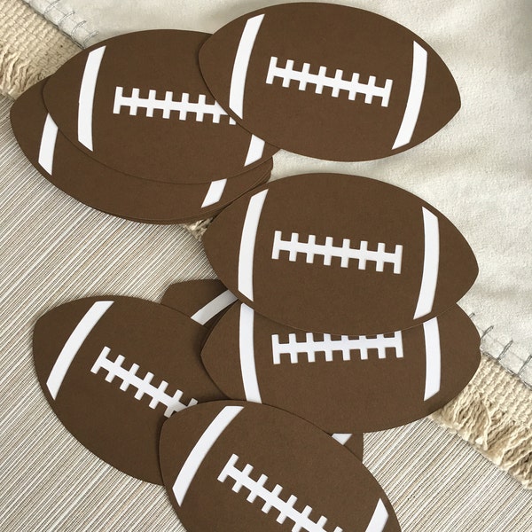 Football Cutouts - 12 Football Die Cuts - Football Party Tags - Sports ...