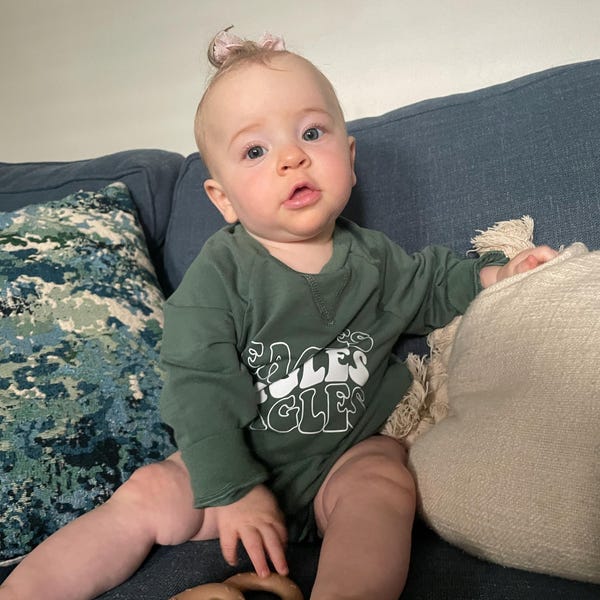 Eagles Ruffle Crewneck- Philadelphia Eagles - Baby Eagles Gear- Eagles Baby Sweatshirt -toddler ...