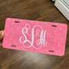 Pink Glitter (effect) Personalized License Plate and Accessories ...