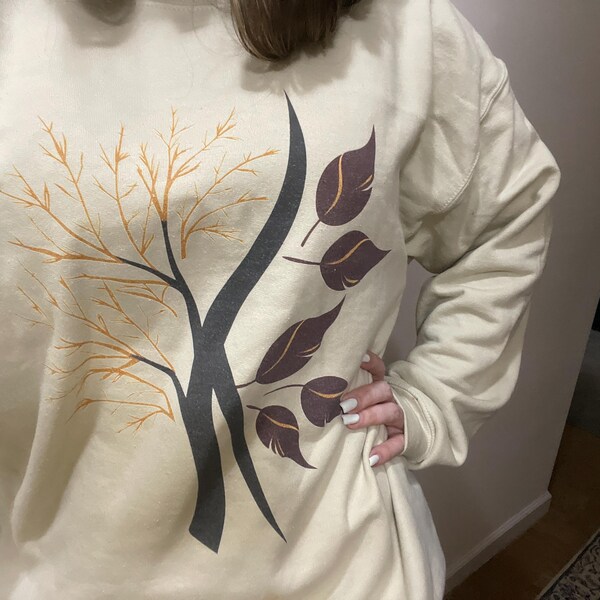 Minimalist Fall T-shirt Autumn Tree Leaves Tee Shirt Cozy Fall Clothing ...