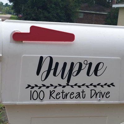 Set of 2 Mailbox Name Decals Last Name Mailbox Stickers Custom Mailbox ...