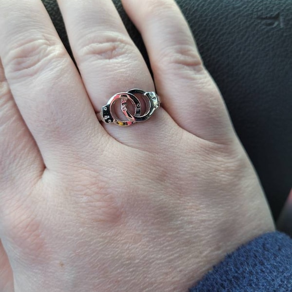 Police Gift Sterling Silver Handcuff Ring - Etsy